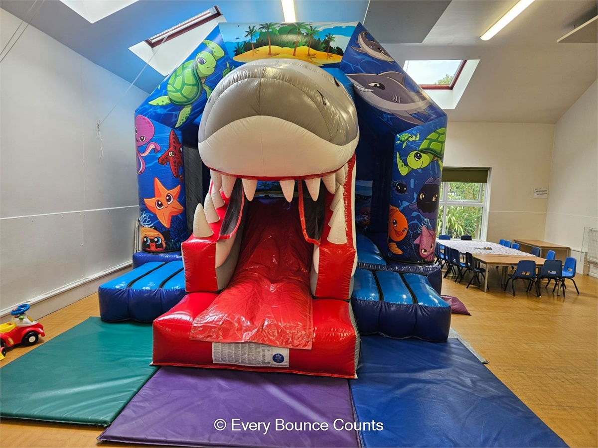 4D Shark Castle with Slide - Hire in Slough | Every Bounce Counts